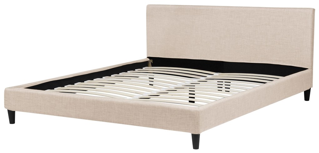 Čalouněná postel béžová 180 x 200 cm FITOU Beliani