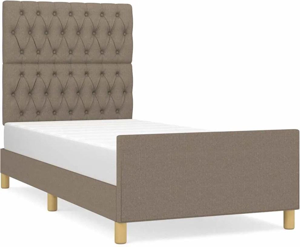 Rám postele bez matrací taupe 90x190 cm textil 3125264