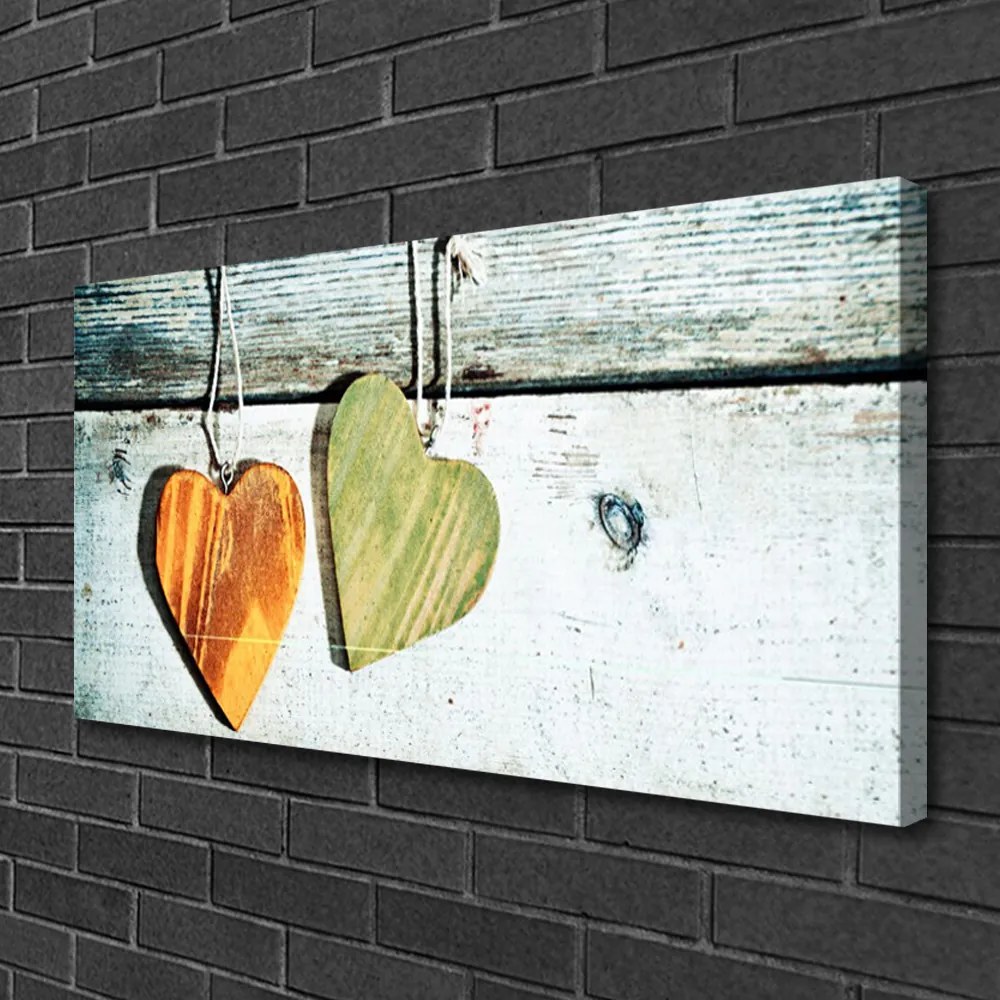 Obraz na plátně Srdce Dříví Umění 125x50 cm