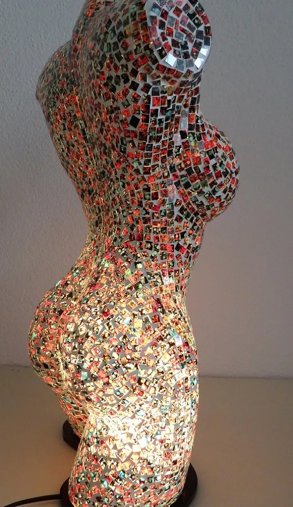 Stolní lampa Torzo ženy 60 cm,mozaika , ruční práce,