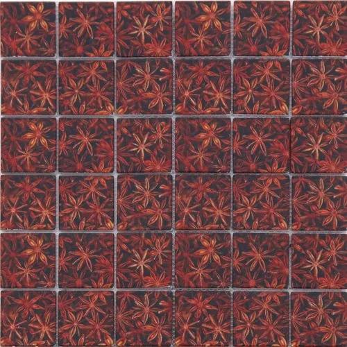 Maxwhite ASCH008 Mozaika skleněná hnědá oranžová s dekorem 29,7x29,7cm