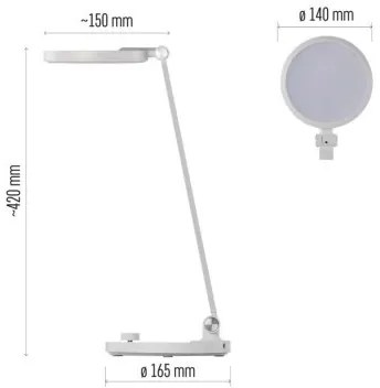 Stolní LED lampa CHARLES bílá