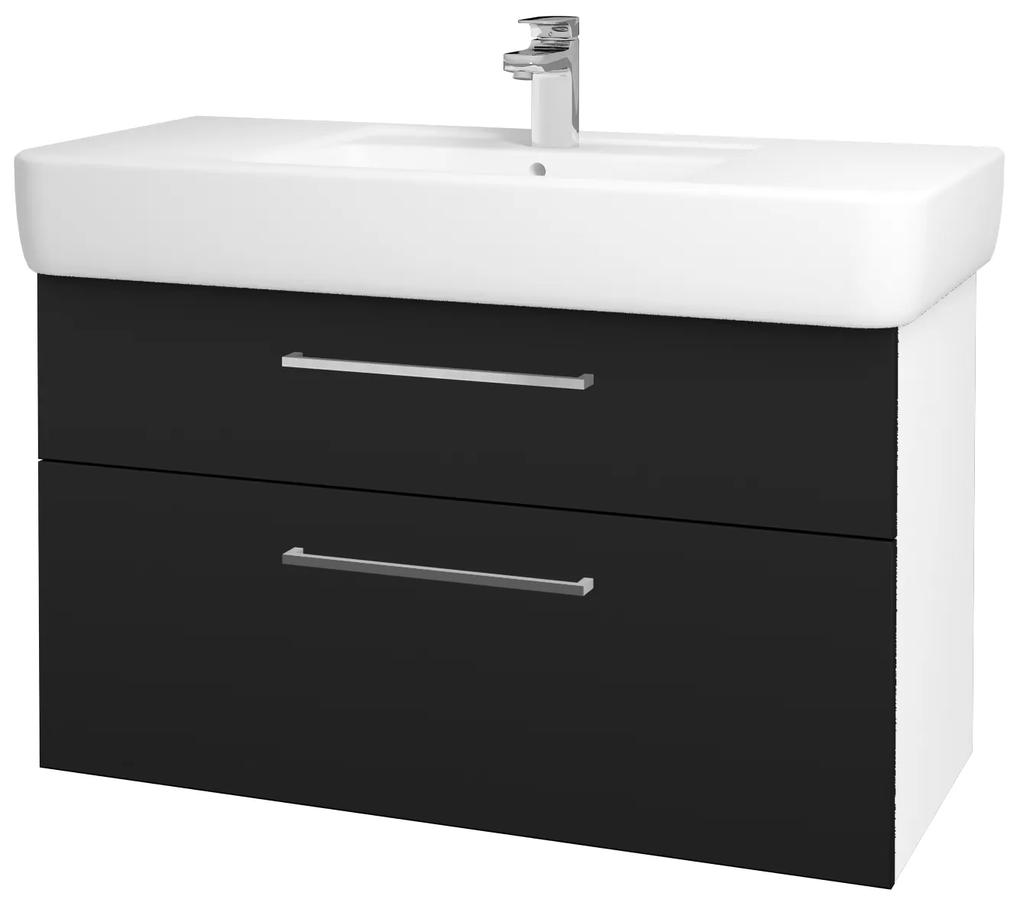 Dřevojas Koupelnová skříň Q MAX SZZ2 100 Varianta: N01 Bílá lesk / Úchytka T01 / D16 Beton tmavý