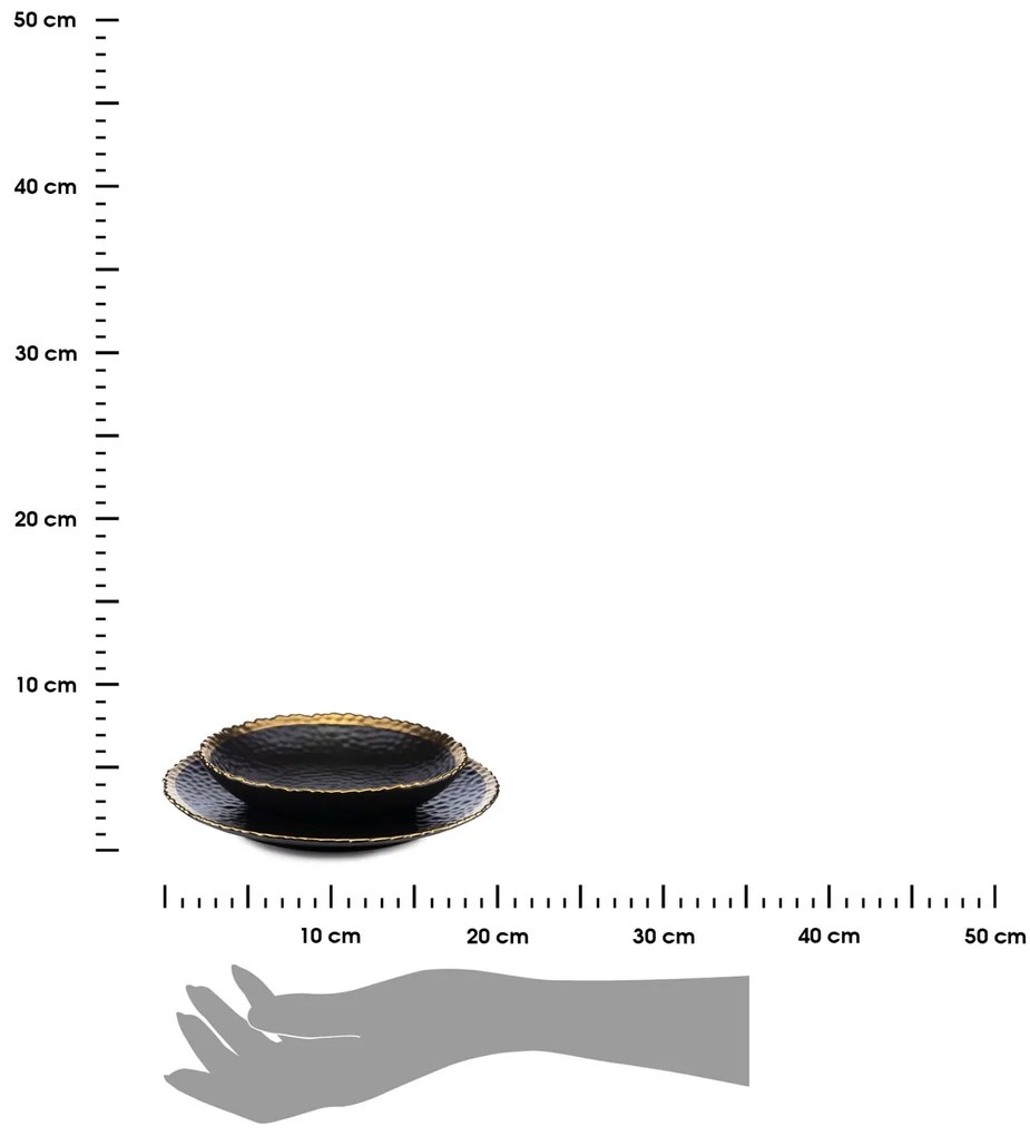 Keramická sada talířů Kati Black Gold 2ks