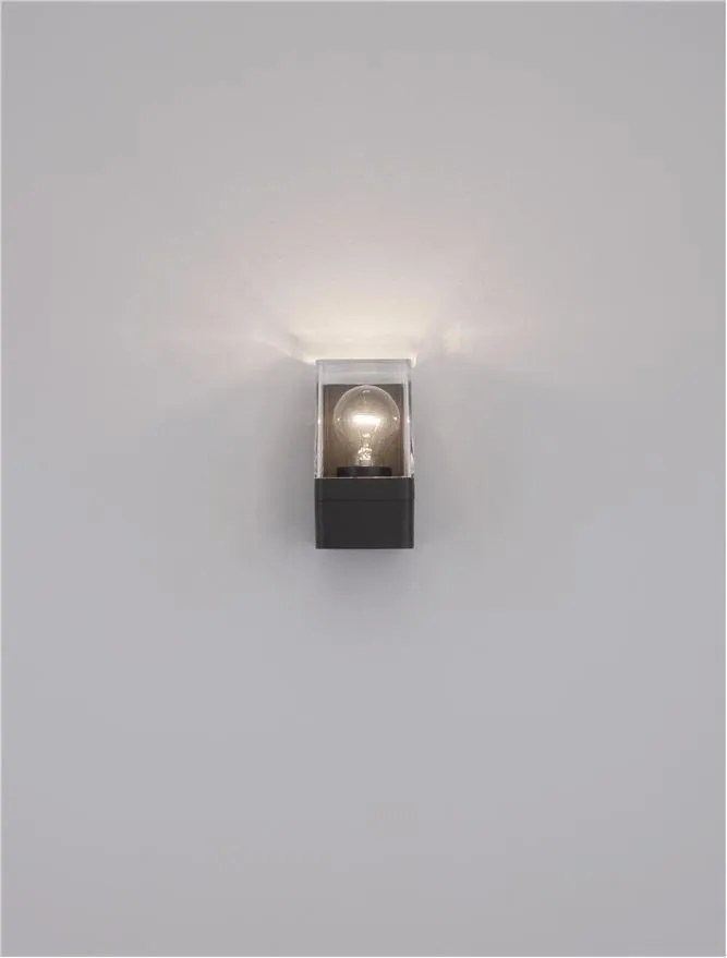 NV 9492740 Venkovní nástěnné svítidlo SELENA antracitový hliník a čirý akryl E27 1x12W 220-240V bez žárovky IP65 - NOVA LUCE