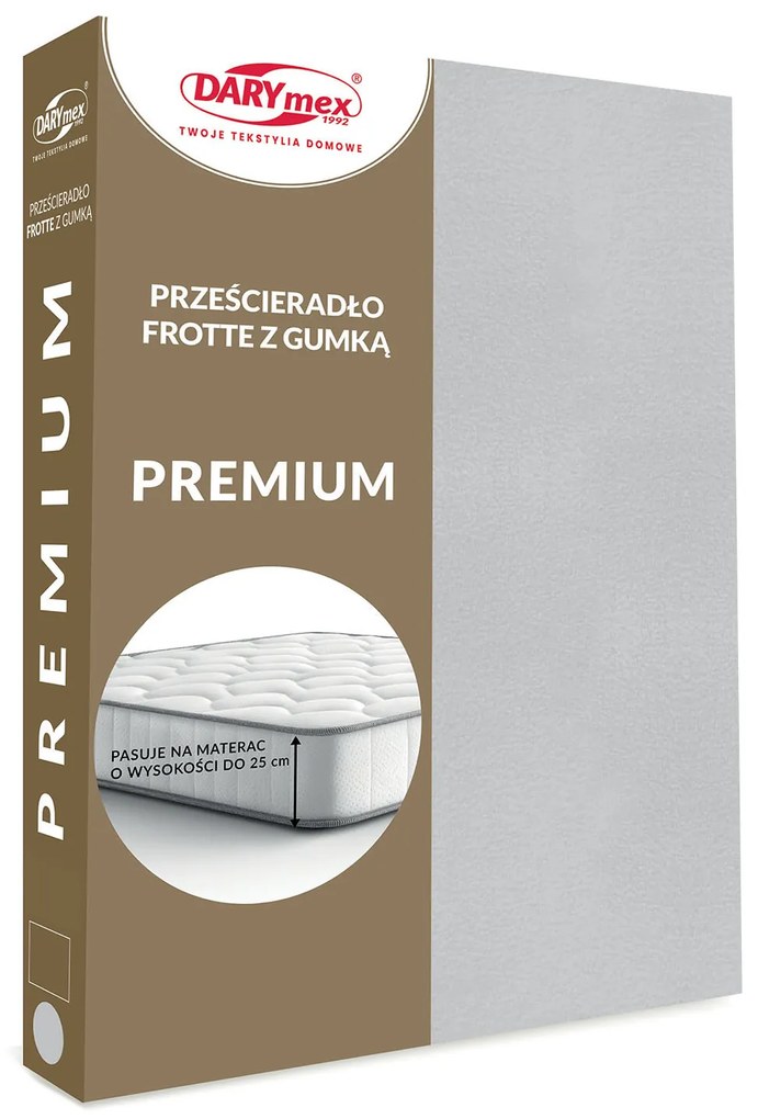 FROTÉ PROSTĚRADLO PREMIUM 200X220 CM ŠEDÉ