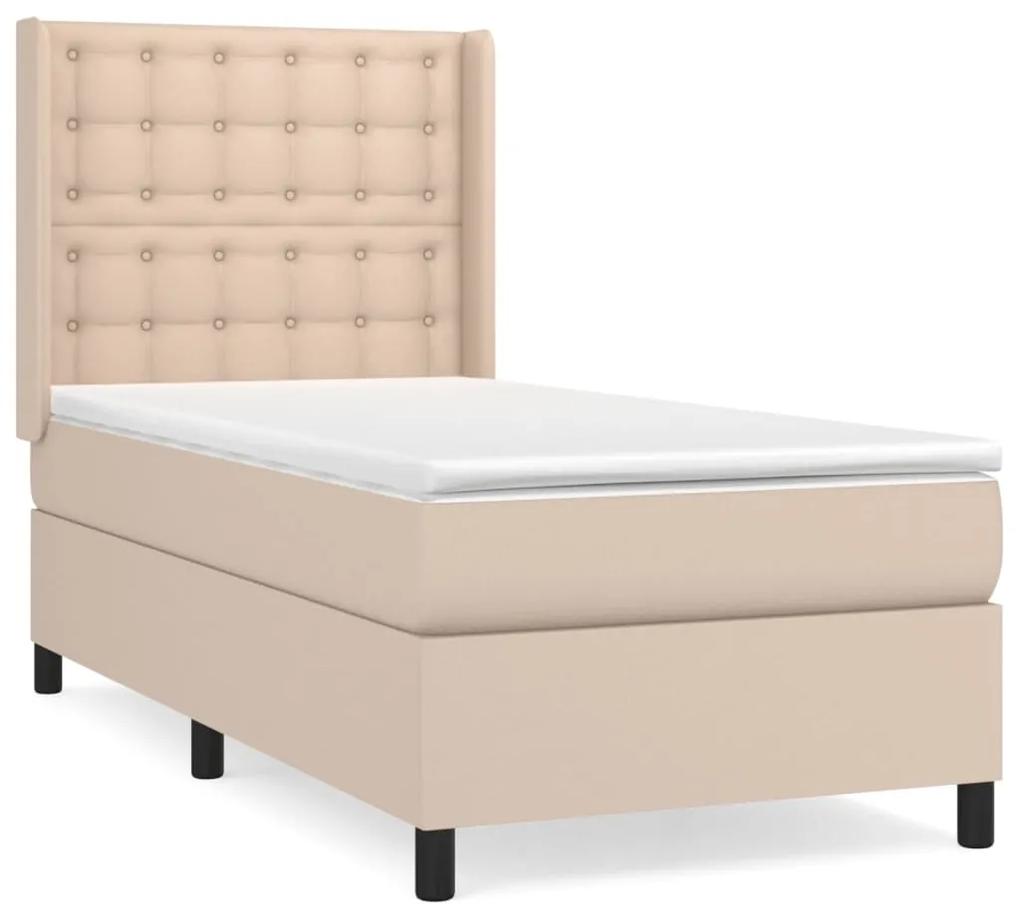 vidaXL Box spring postel s matrací cappuccino 100x200 cm umělá kůže