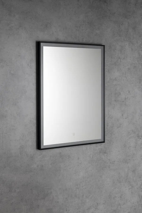 Aqualine Aqualine, CORNA zrcadlo s LED osvětlením 60x80cm, dotykový senzor, stmívatelné, černá mat, CN060