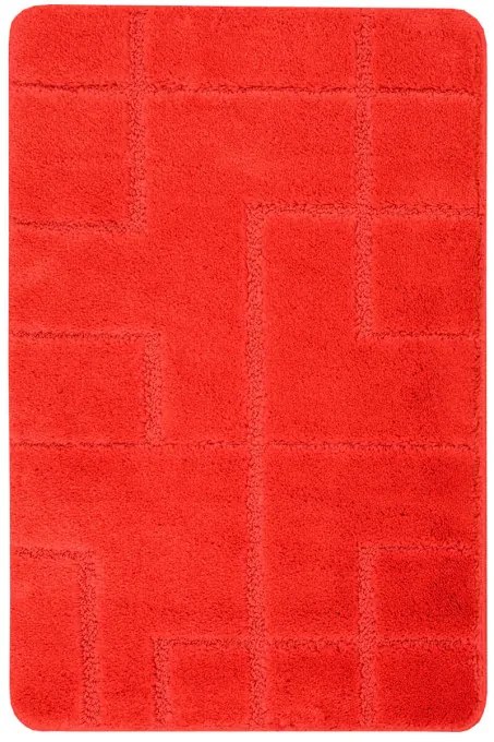 Koupelnový kobereček Inez Red červený / geometrie