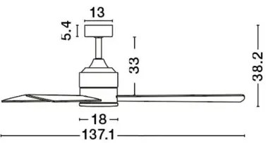 Stropní ventilátor Axel 137 bílý s dálkovým ovládáním