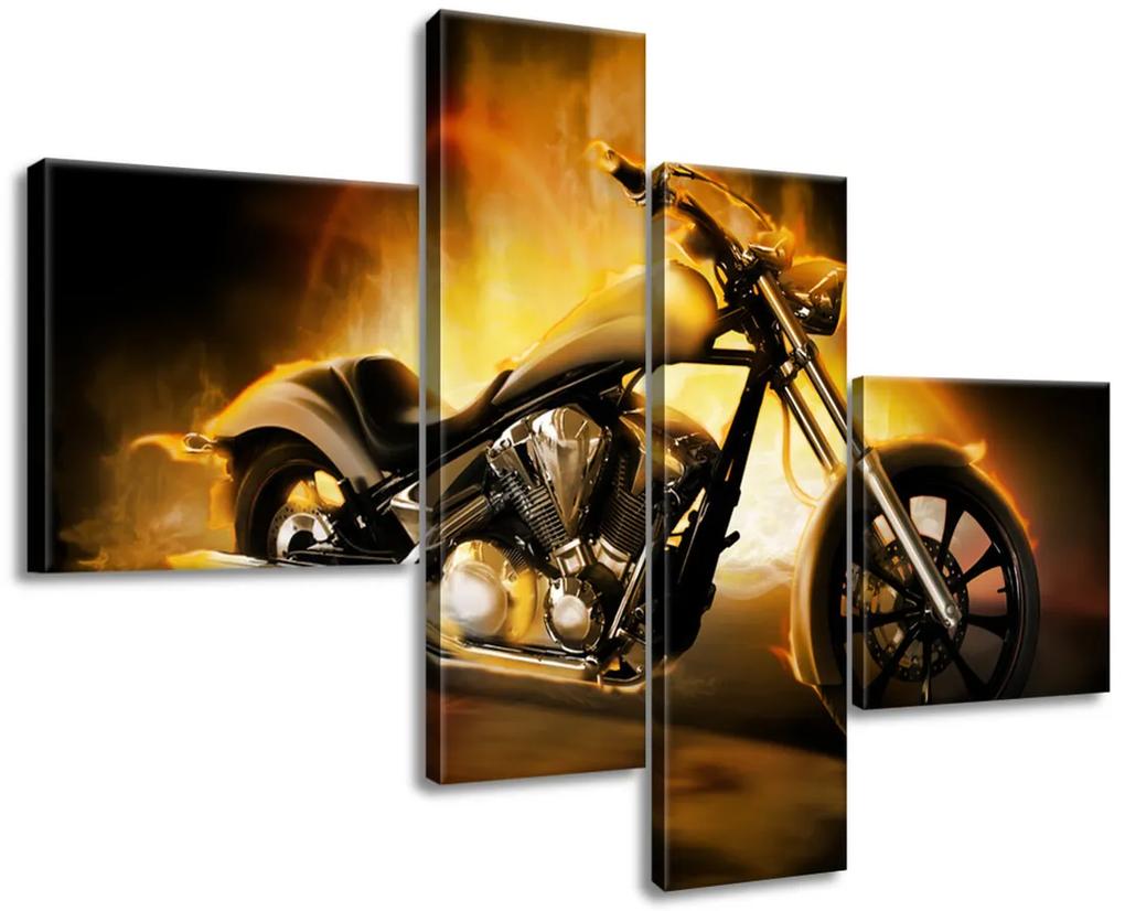 Gario Obraz na plátně Motorka v ohni 100x70cm Velikost: 100 x 70 cm