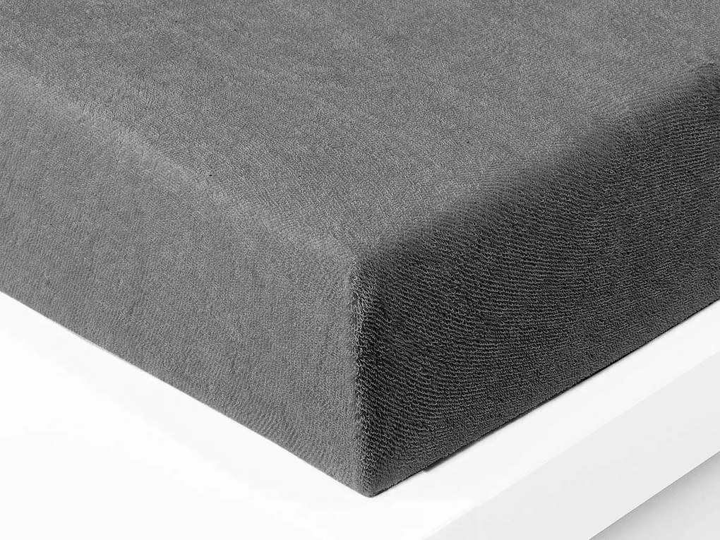 XPOSE® Bambusové froté prostěradlo - tmavě šedé 180x200 cm