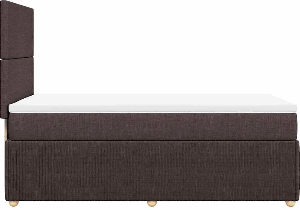 Box spring postel s matrací tmavě hnědá 80x200 cm textil 3291879