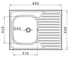 Pyramis 101041501 - Kuchyňský dřez CORE 80x60 cm satin