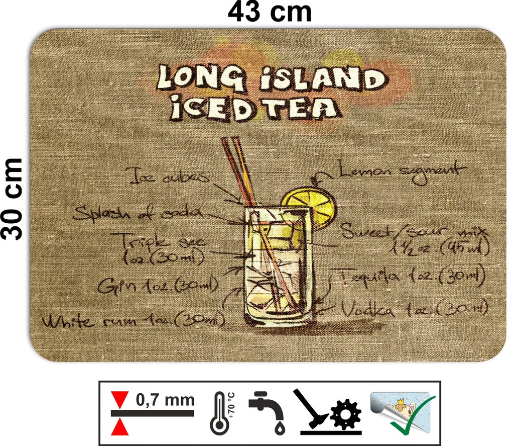 PokojovaDekorace.cz, Prostírání - 024, LONG ISLAND ICED TEA, 43x30cm