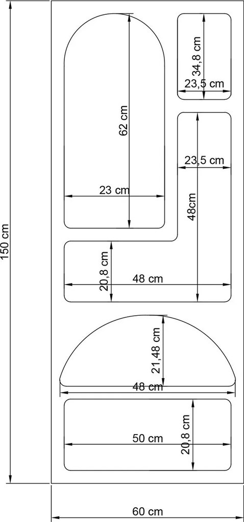 Knihovna BELVANI s asymetrickými policemi, bílá