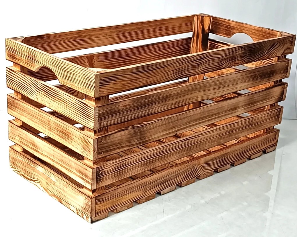 Dřevěná bedýnka 60x20x30 cm - opalovaná