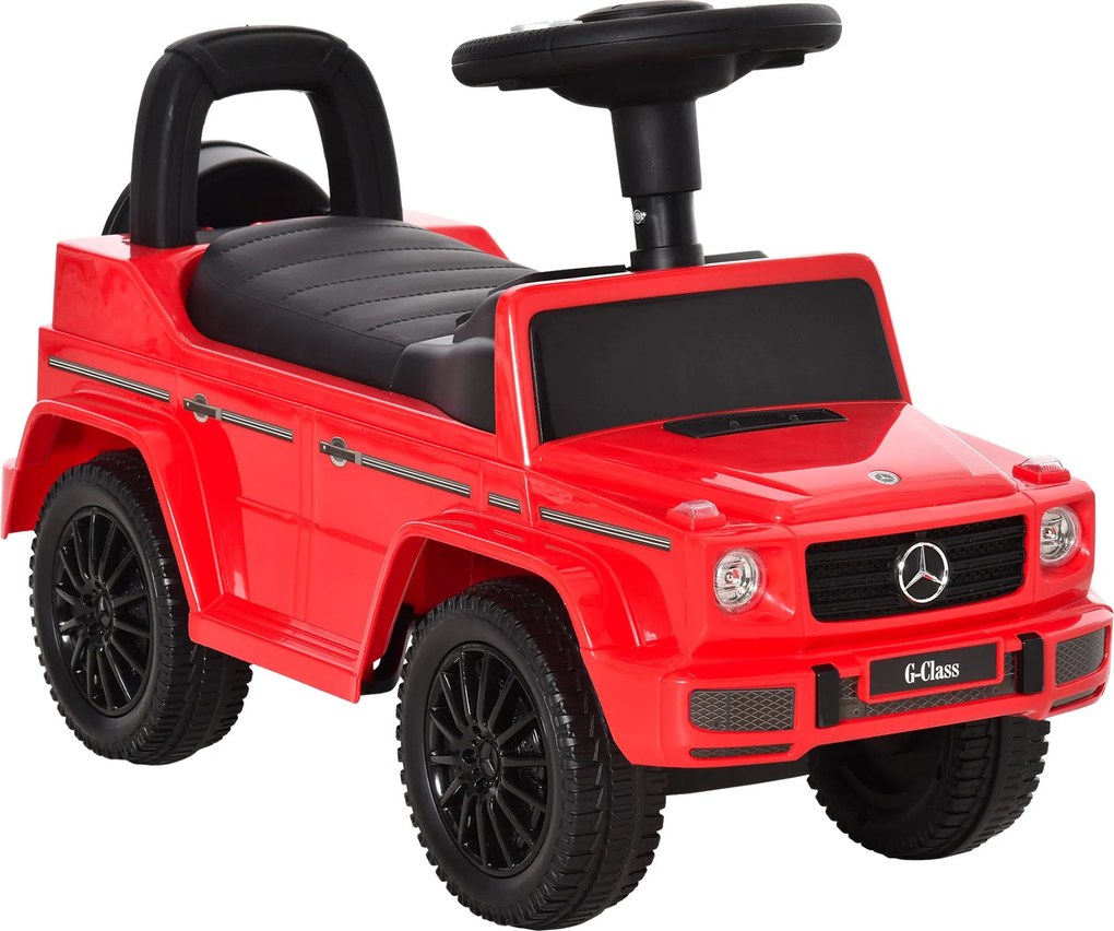 HOMCOM Dětský Elektronický Vozík Mercedes Benz Licencovaný S Edicí Trunk, Klakson a Světla 12-36 Měsíců - Červená | Aosom