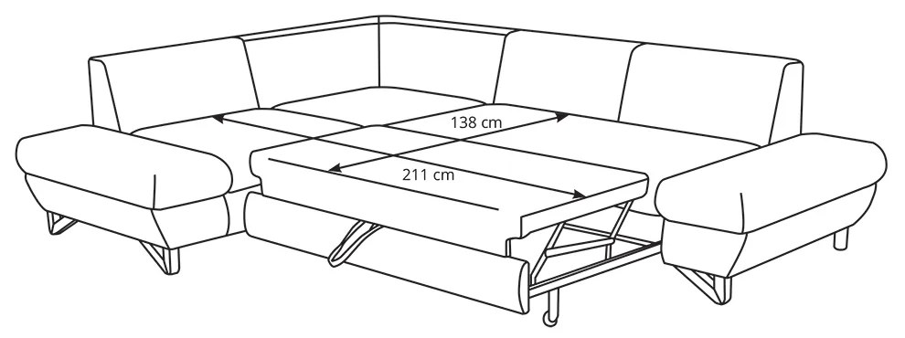 Sedací souprava AVESTA II | 272x199 cm | rozkládací + úložný prostor | VÝBĚR TKANIN