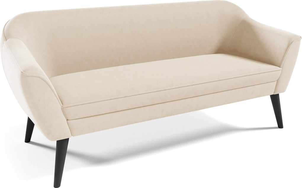 Eka Pohovka FLIX, 185 cm Látka Velutto: Černá (Velutto 20), Výběr nohou: Bílé