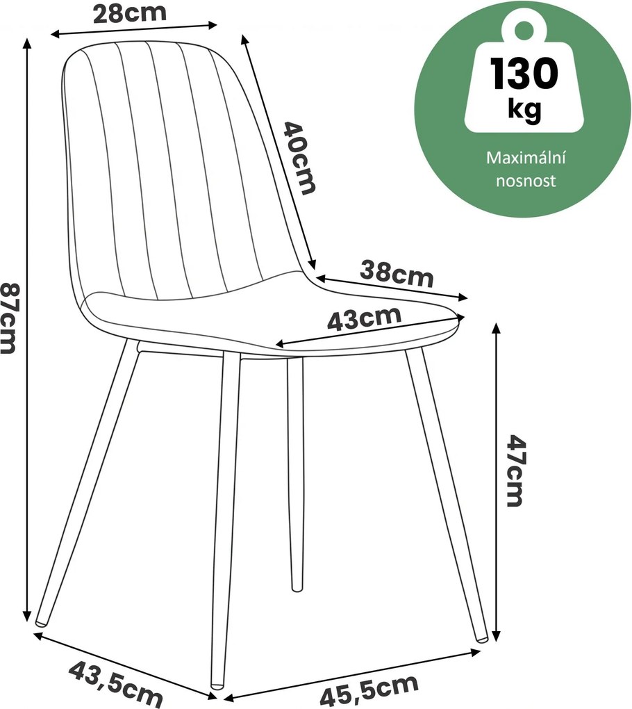 Čalouněná jídelní židle Lumo lahvově zelená