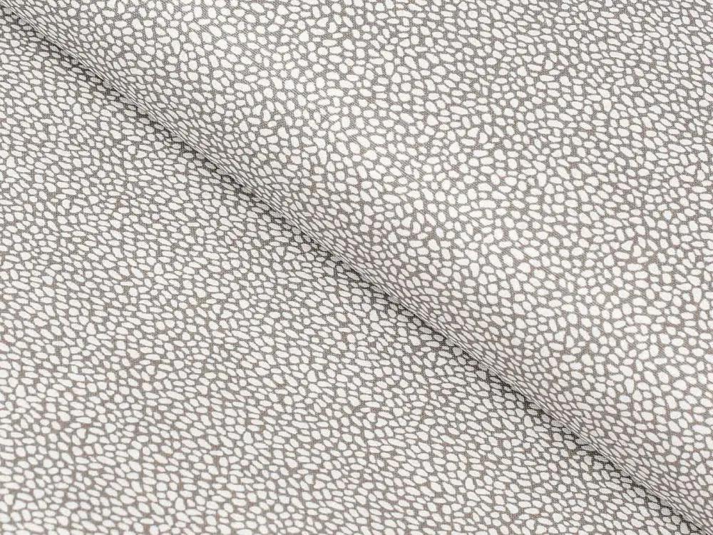 Biante Bavlněný běhoun na stůl Sandra SA-054 Bílé kamínky na šedobéžovém 20x140 cm