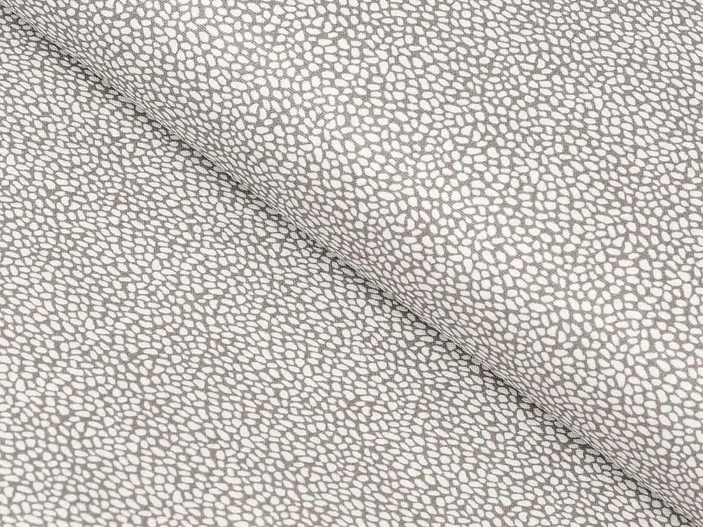 Biante Bavlněný běhoun na stůl Sandra SA-054 Bílé kamínky na šedobéžovém 20x160 cm