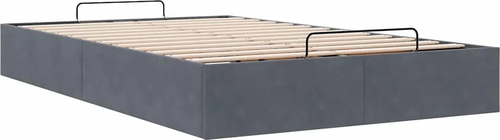 Osmanský rám postele bez matrace tmavě šedá 120x200 cm samet 3310956
