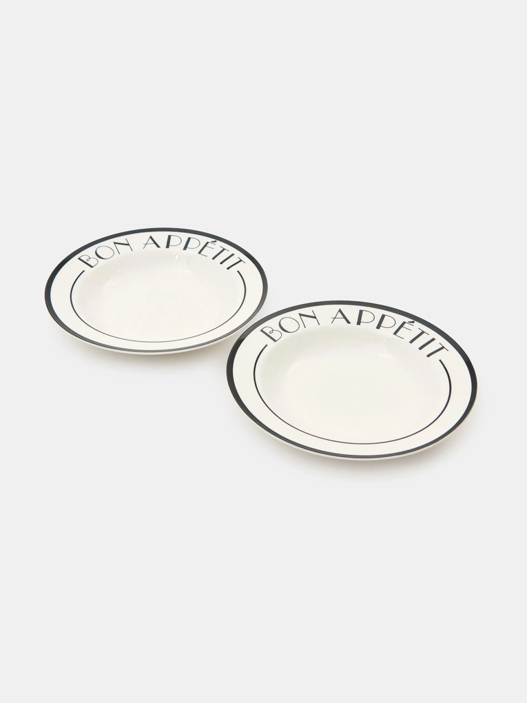 Sinsay - Keramické misky s nápisem Bon appétit 2 pack - vícebarevná