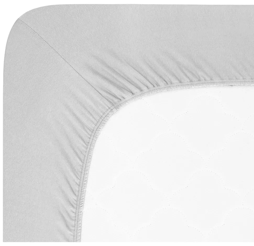 Světle šedé napínací prostěradlo jersey 200x200 cm Boxspring – Andrea Simone