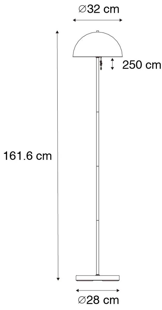 Venkovní stojací lampa černá dobíjecí 3-stupňový stmívač - Keira