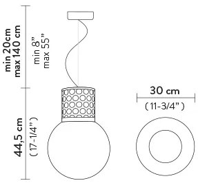 Slamp Závěsné svítidlo ATMOSFERA, ø30cm Barva: cín