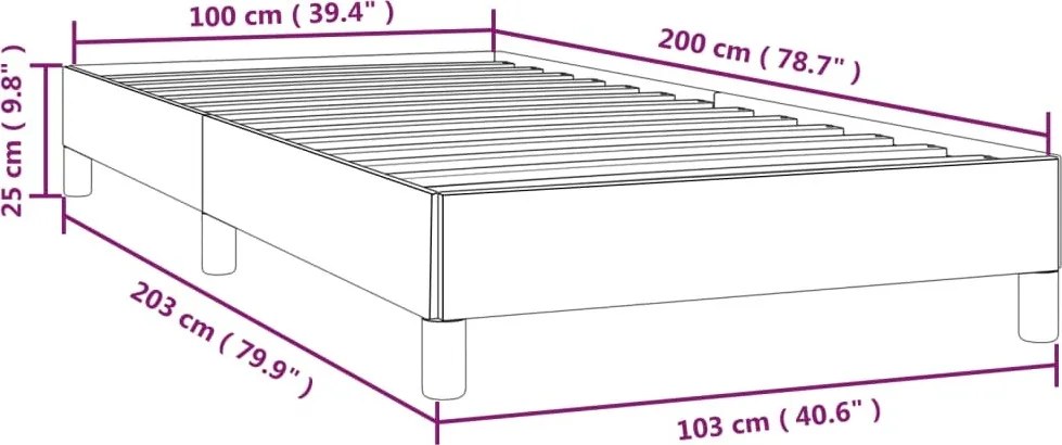 vidaXL Rám postele 100 x 200 cm textil [346701] Barva: tmavě hnědá