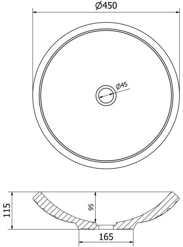 Mexen Heba, skleněné umyvadlo na desku 45 x 45 cm, černá, 24064570