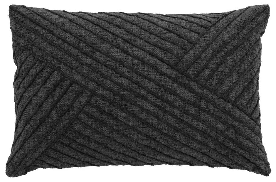 Tmavě šedý bavlněný polštář Södahl Diagonal, 40 x 60 cm