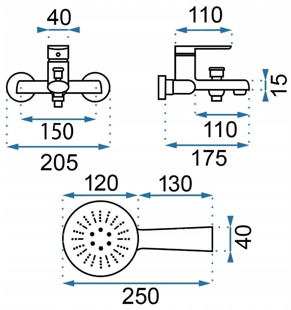 Vanová baterie REA BUZZ černá mat