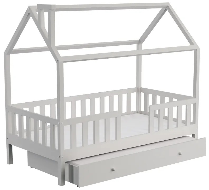 Domečková postel s přistýlkou Alfie 5 - 90 x 200 - bílá