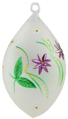Velikonoční kraslice s fialovou květinou