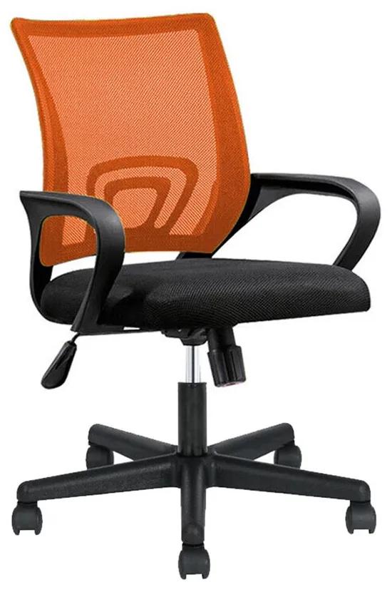 Kancelářská otočná židle s područkami ve více barvách - oranžová