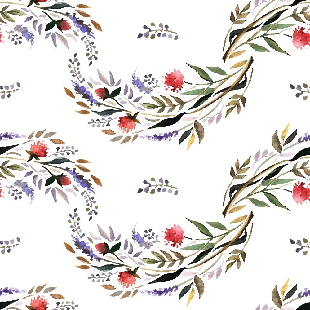 Tapeta Na Zeď Akvarel Květinovým Vzorem Vliesová tapeta 53x1000
