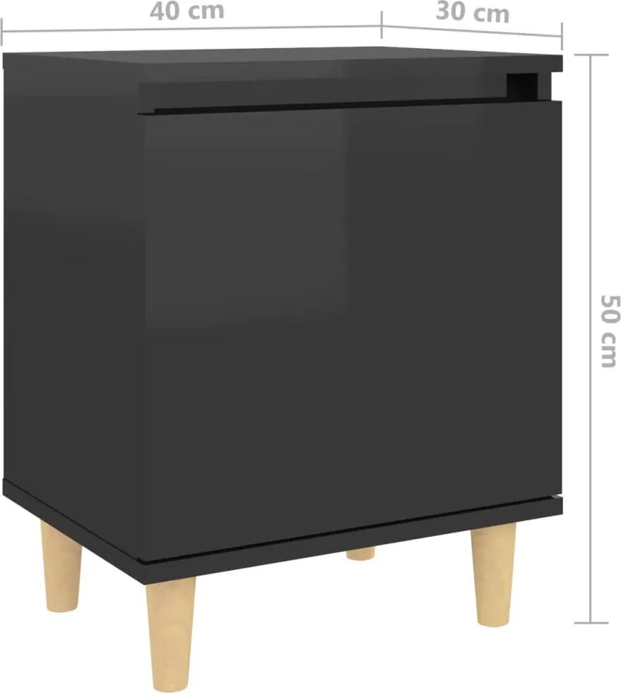 vidaXL Noční stolek masivní dřevěné nohy 40 x 30 x 50 cm [805829] Barva: Šedá