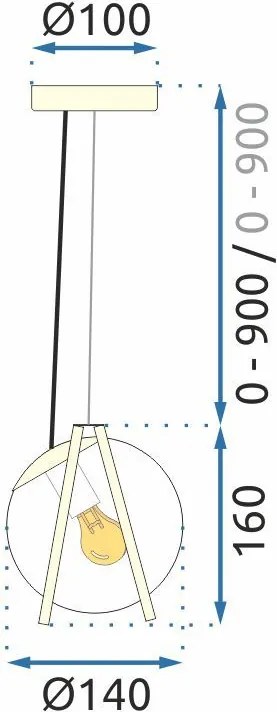 Toolight, závěsné svítidlo 1xE27 APP1088-1CP, zlatá-bílá, OSW-04404