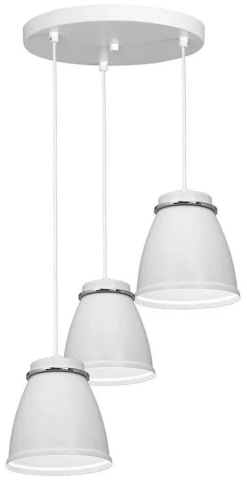 Luminex | Lustr na lanku LERDO 3xE27/60W/230V bílá/lesklý chrom | LU1938