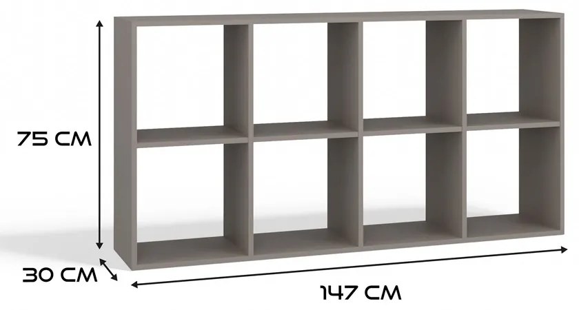 FALCO Regál Manja 2x4 Odstín: Bílá