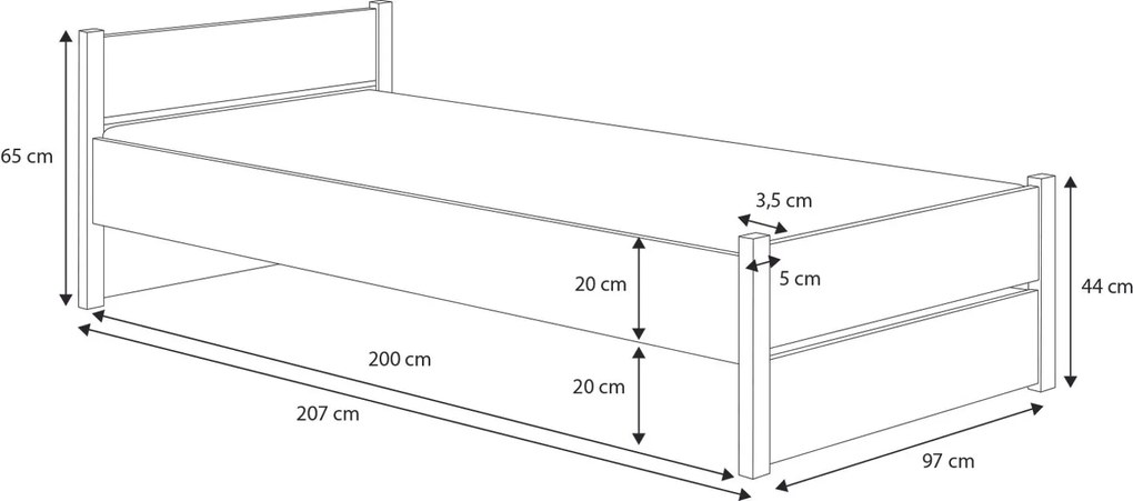 ADRK Furniture Dětská postel s matrací MARCELLO