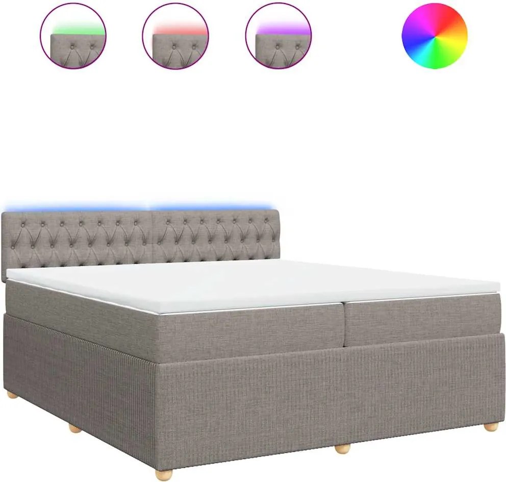 Box spring postel s matrací taupe 200x200 cm textil 3289874