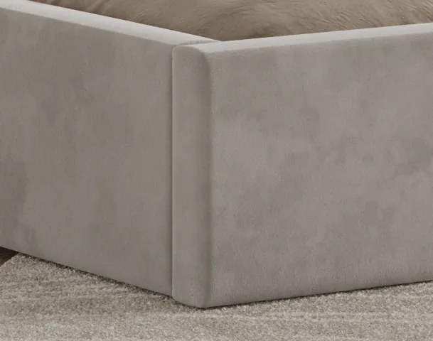 Postel TRIEST 140x200 tmavěšedá s úložným prostorem