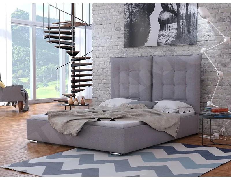 Čalouněná postel Simon, Rozměr postele: 140 x 200 cm, Potah:: Baku 2901, Další možnosti: s rolovaným roštem