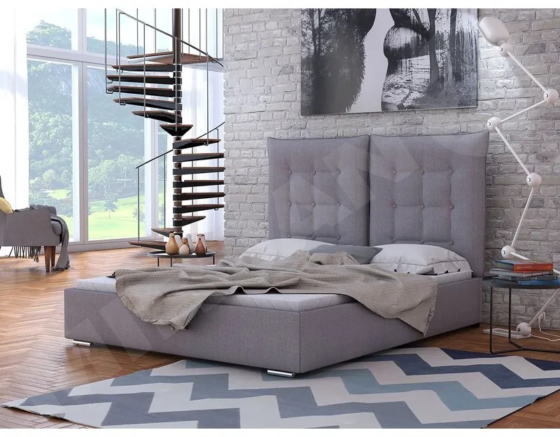 Čalouněná postel Simon, Rozměr postele: 140 x 200 cm, Potah:: Baku 2913, Další možnosti: bez doplnků