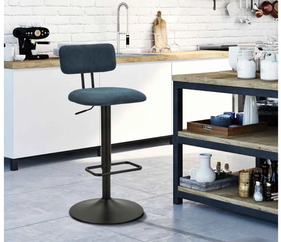 Designová barová otočná židle Caelius modrá
